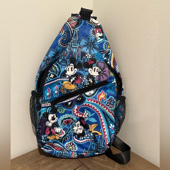 Disney | Bags | Disney Themed Mickey Minnie Mouse Sling Backpack With ...